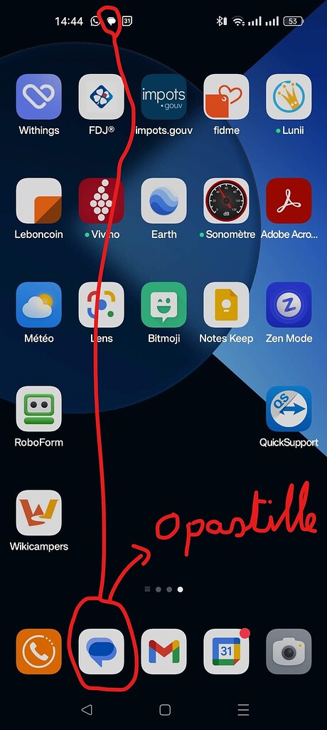 Badge absent sur apps Messages - Entraide - OPPO Community